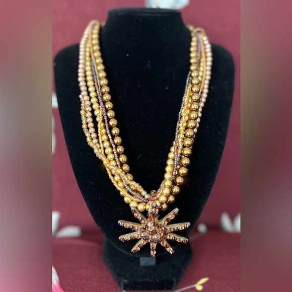 Jewelry | Kissaka Vintage Multi Strand Heavy Crystals Beadspearl ...